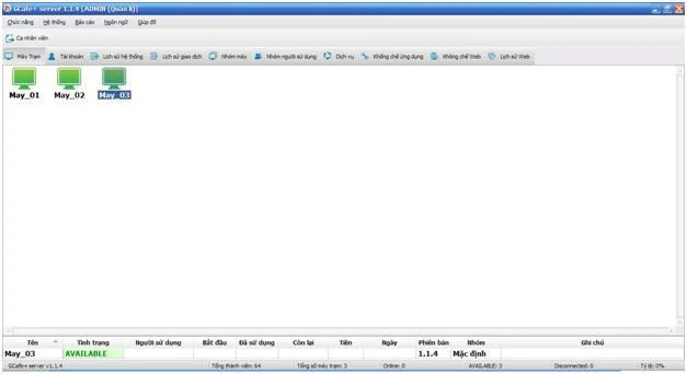 Phần mềm quản lý phòng máy Gcafé